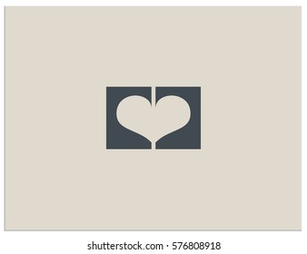 Vector Heart Negative Space Formed By Stock Vector (Royalty Free ...