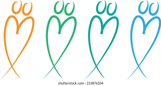 Vector Heart People Icon Stock Vector (Royalty Free) 213876334 ...