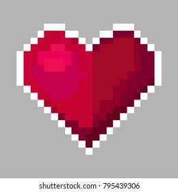 Red Love Heart Shape 3d Pixel Stock Vector (Royalty Free) 1011753034