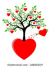 Vector Heart Tree Growing Heart On Stock Vector (Royalty Free ...