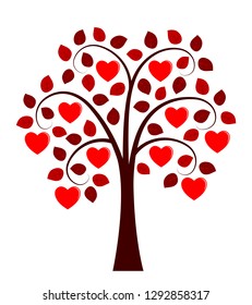 Vector Heart Tree Isolated On White Stock Vector (Royalty Free) 1292858317