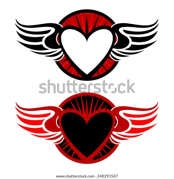 Vector Heart Wings Icons Stock Vector (Royalty Free) 248293507 ...