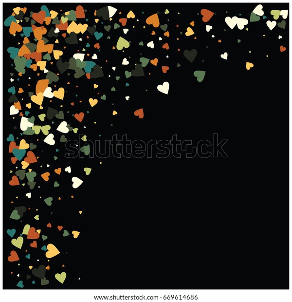 Vector Hearts Confetti Edge Border Frame Stock Vector (Royalty Free ...