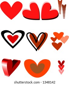 Vector Hearts You Can Change Color Stock Vector (Royalty Free) 1348142 ...