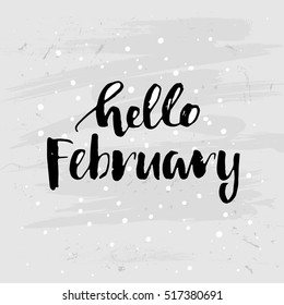 Vector Hello February Poster Stock Vector (Royalty Free) 517380691 ...