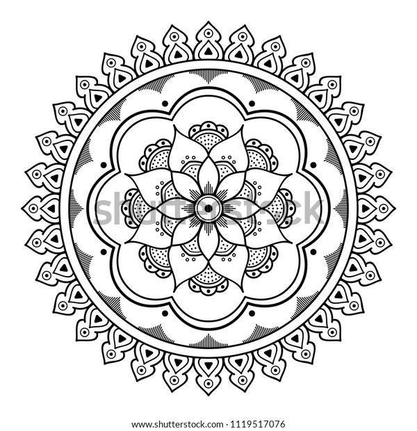 Vector Henna Tattoo Style Hand Drawn Stock Vector (Royalty Free ...