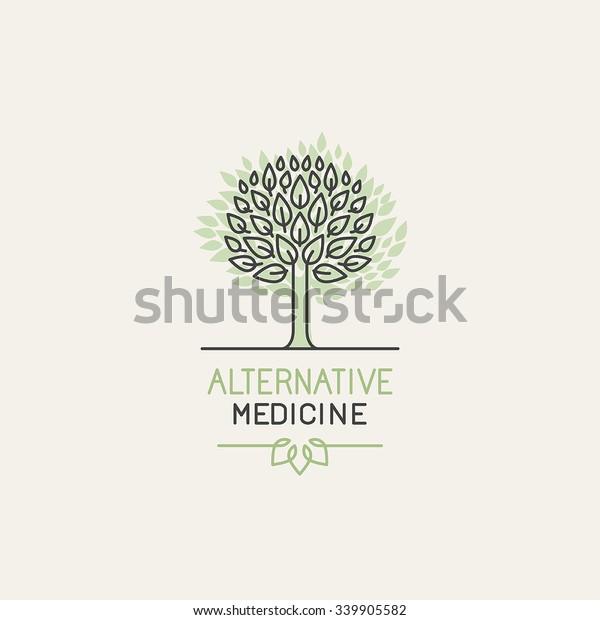 Diseño del logotipo de la medicina herbaria vectorial y alternativa en ...