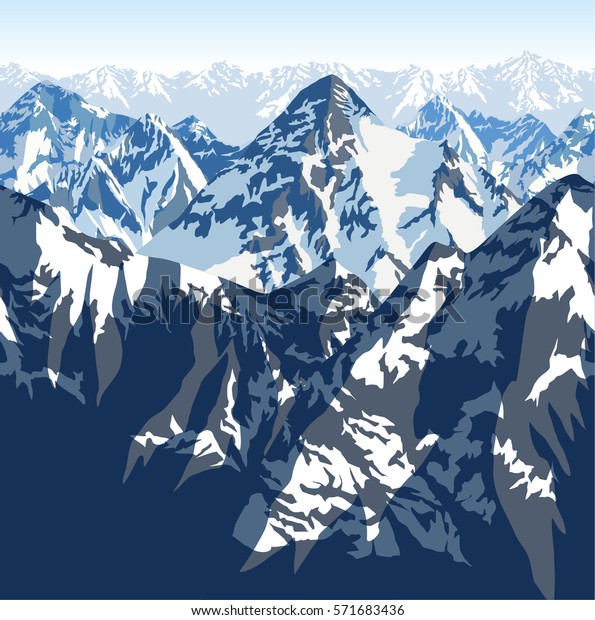 Vector Himalaya Alps Mountains Background Texture Stock Vector (Royalty ...