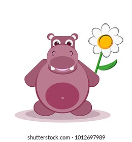 Vector Hippo Flower Pink Hippo Flat Stock Vector (Royalty Free ...