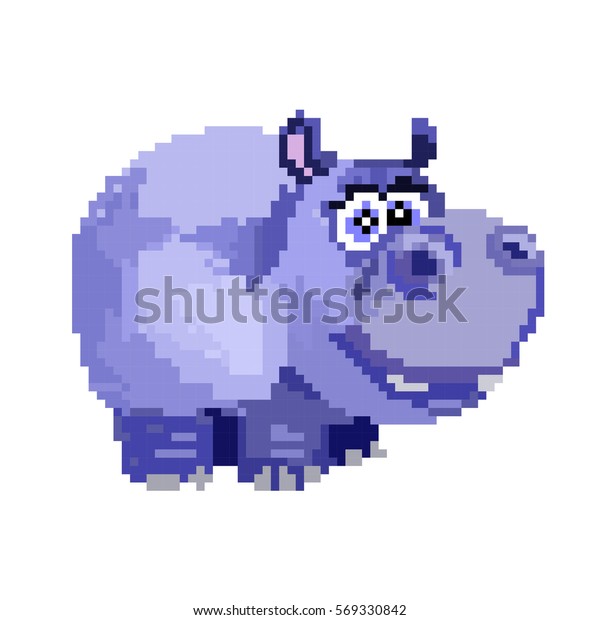 Vector Hippo Image Pixel Art Stock Vector (Royalty Free) 569330842 ...