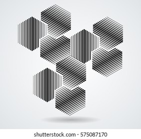 Vector Hipster Hexagon Background Poster Different Stock Vector ...