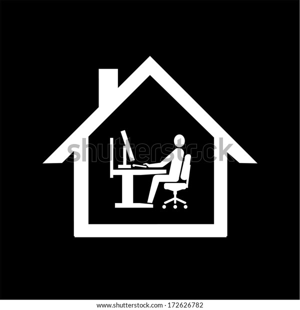 Vector Home Office Icon Flat Design Stock Vector (Royalty Free) 172626782