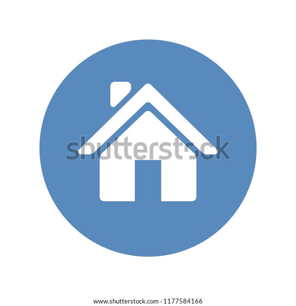 Vector Home Sign Placed Blue Circle Stock Vector (Royalty Free ...