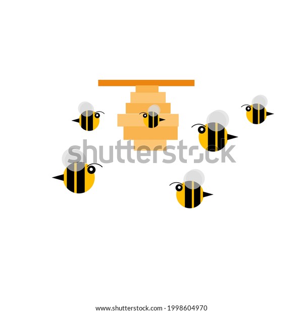 Vector Honeycomb Bee Swarms Stock Vector (Royalty Free) 1998604970 ...
