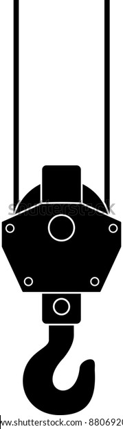 Vector Hook Crane Hoist Illustration Isolated Stock Vector (Royalty ...