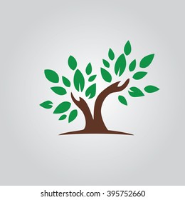 Vector Hoping Tree Hands Stock Vector (Royalty Free) 395752660 ...