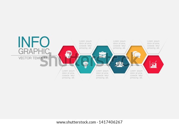 Vector Horizontal Honeycomb Infographic Diagram Template Stock Vector ...