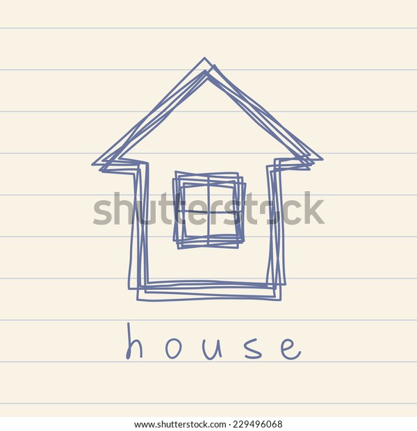 Vector House Icon Doodle Hand Drawn Stock Vector (Royalty Free ...