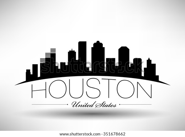 Vector Houston Skyline Design Stock Vector (Royalty Free) 351678662