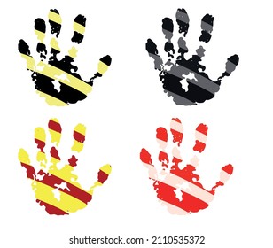 Vector Human Palm Print Stamp Set Stock Vector (Royalty Free ...