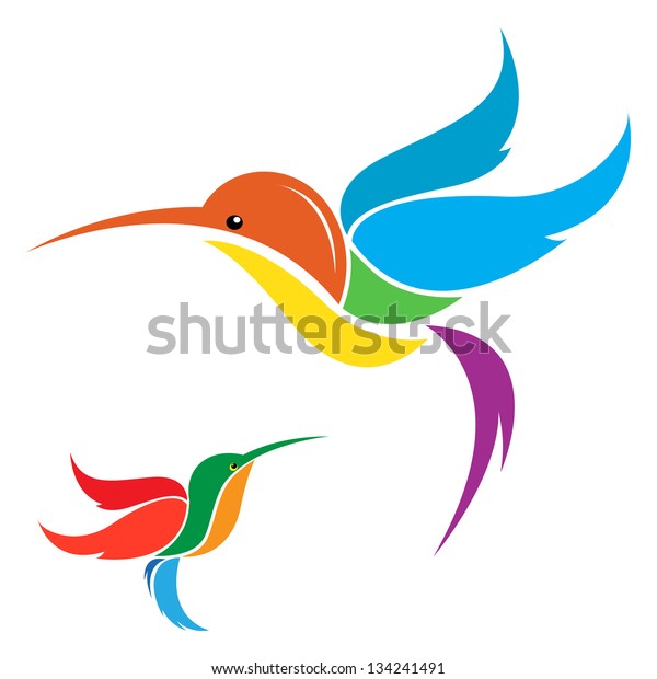Vector Hummingbird Design On White Background Stock Vector (Royalty ...