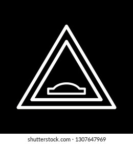Vector Hump Bridge Road Sign Icon Stock Vector (Royalty Free) 1307647888