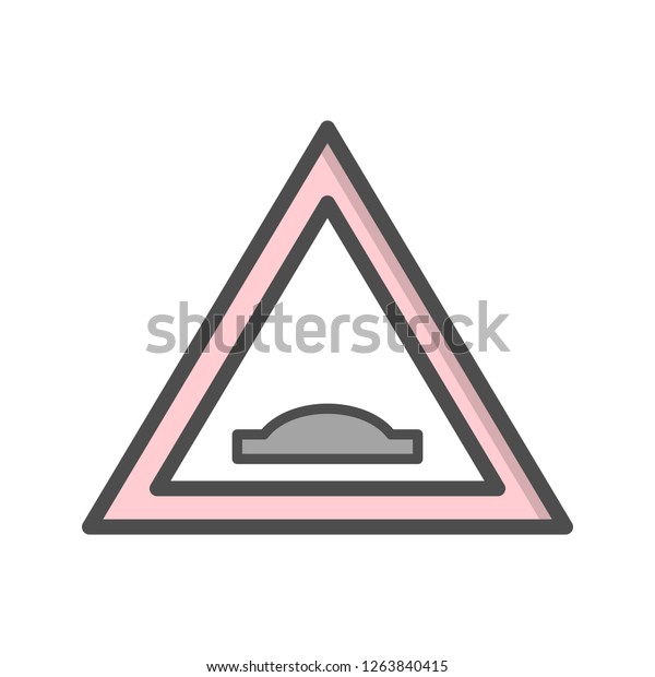 Vector Hump Bridge Road Sign Icon Stock Vector (Royalty Free ...