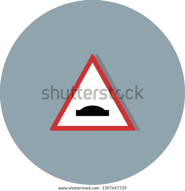 Vector Hump Bridge Road Sign Icon Stock Vector (Royalty Free ...