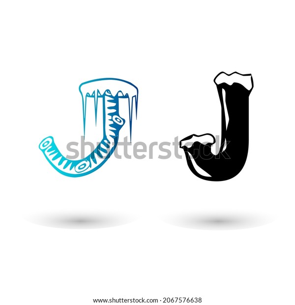 Vector Ice Letter J Typography Stock Vector (Royalty Free) 2067576638 ...