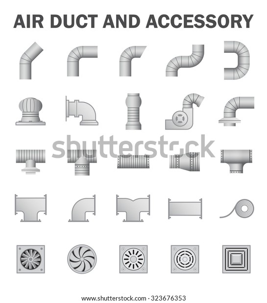 Vector Icon Air Duct Pipe Pipe Stock Vector (Royalty Free) 323676353