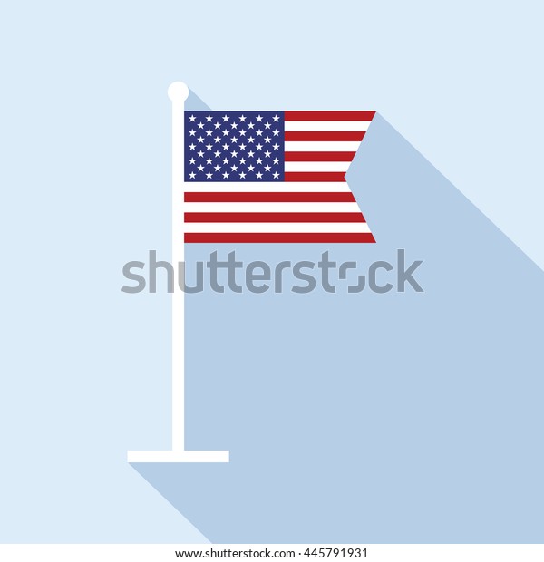 Vector Icon American Flag Flat Style Stock Vector (Royalty Free) 445791931