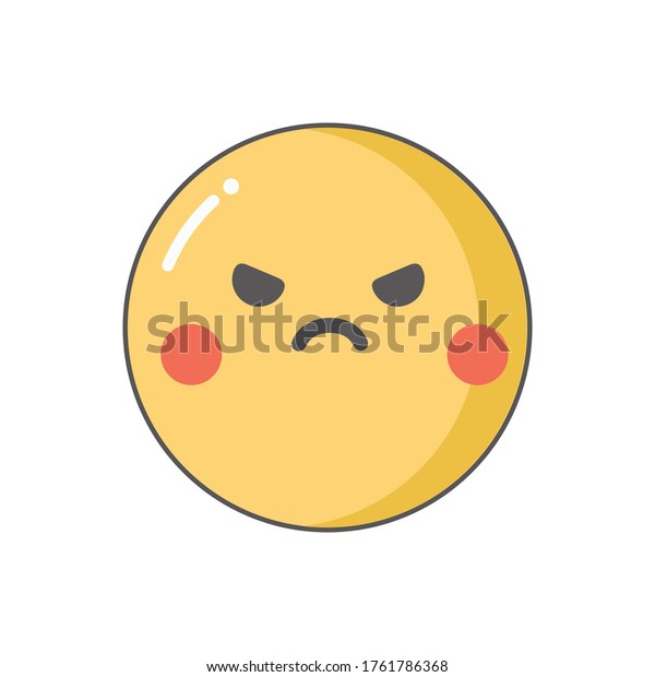 Vector Icon Angry Emoji Circle Shape Stock Vector (Royalty Free ...