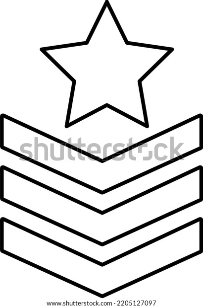 Vector Icon Army Rank Symbol On Stock Vector (Royalty Free) 2205127097 ...