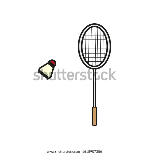 Vector Icon Badminton Racket Simple Shapes Stock Vector (Royalty Free ...