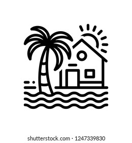 Vector Icon Beach House Stock Vector (Royalty Free) 1247339830 ...