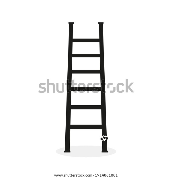 Vector Icon Broken Ladder Steps Isolated Stock Vector (Royalty Free ...