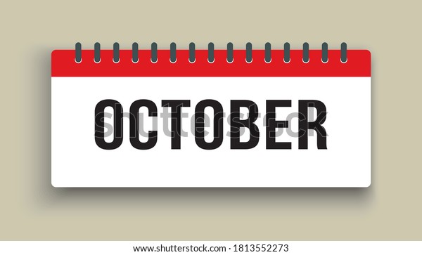 Vector Icon Calendar Autumn Month October Stock Vector (Royalty Free ...