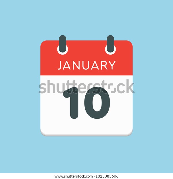 Vector Icon Calendar Day 10 January Stock Vector (Royalty Free ...