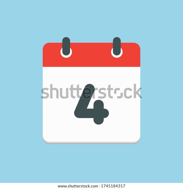 Vector Icon Calendar Day Number 4 Stock Vector (Royalty Free ...
