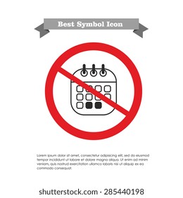 Vector Icon Calendar Prohibition Sign Text Stock Vector (Royalty Free ...