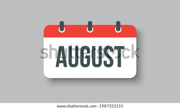 Vector Icon Calendar Summer Month August Stock Vector (Royalty Free ...