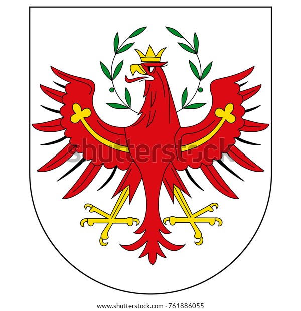 Vektorsymbol-Fahne von Tirol einzeln auf weißem Hintergrund. Tiroler ...