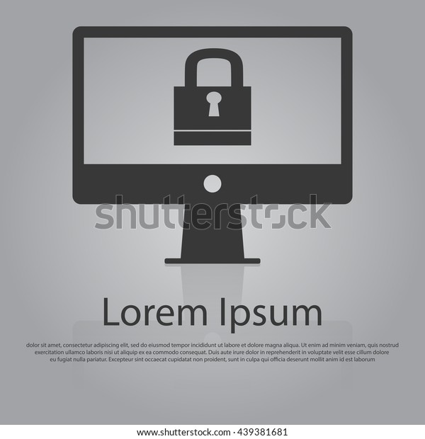 Vector Icon Computer Lock Icon Lock Stock Vector (Royalty Free ...