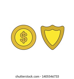 Vector Icon Concept Dollar Coin Guard Stock Vector (Royalty Free ...