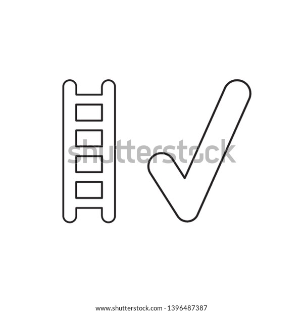 Vector Icon Concept Ladder Check Mark Stock Vector (Royalty Free ...