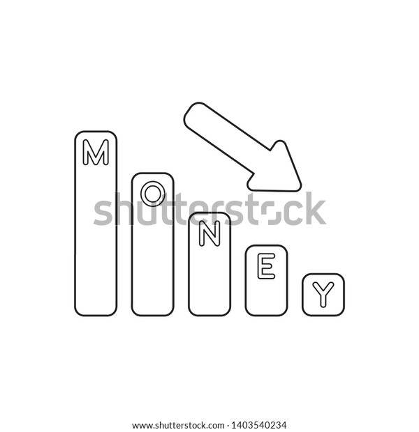 Vector Icon Concept Money Bar Graph Stock Vector (Royalty Free ...