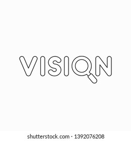 Vector Icon Concept Vision Word Magnifying Stock Vector (Royalty Free ...