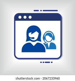 Vector Icon Contact Center Agent Contact Stock Vector (Royalty Free ...