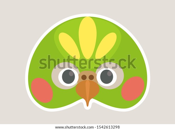 Vector Icon Cute Parrot Animal Mask Stock Vector (Royalty Free ...