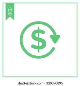 75 Icon of dollar sign in circle made of arrows Stock Vectors, Images ...